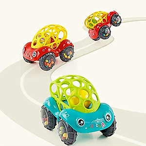 Shuohu Baby Newborn Rattle and Roll Car Bell Ring Shaking Catch Ball Rattle Toy Green