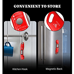 DOQAUS Digital Meat Thermometer, Instant Read Food Thermometer for Cooking, Kitchen Thermometer Probe with Backlit & Reversible Display, Cooking Thermometer Temperature for Turkey Grill BBQ Candy