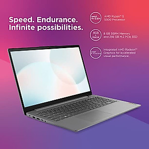 Lenovo Ideapad 3 15.6" FHD (1920 x 1080) Notebook Laptop, Fingerprint Reader, AMD Ryzen 5 5500U up to 2.4 GHz, Hexa Cores, 8GB RAM, 256GB SSD, Bluetooth, HDMI, Win 11, Arctic Grey, EAT Cloth