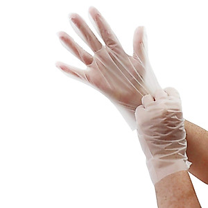 Global Glove 8600PF Thermoplastic Elastomer (TPE) Powder-Free, Clear, 2 Mil, Smooth Finish, 10-Inch Disposable Gloves (Large) - Box of 200