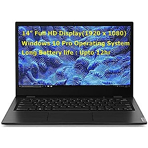 Lenovo Ideapad Thin and Light Laptop, 14.0" FHD (1920 x 1080) Display, AMD A6-9220C, 4GB, 64GB eMMC, Windows 10 Pro, HD Webcam, USB-C, HDMI, Wi-Fi, Bluetooth, w/ Accessories (Windows 10 Pro)