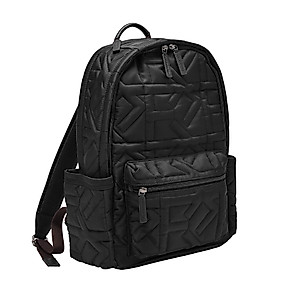 Fossil Unisex Buckner Fabric Backpack with Travel Strap Bag, Color: Black (Model: MBG9587001)