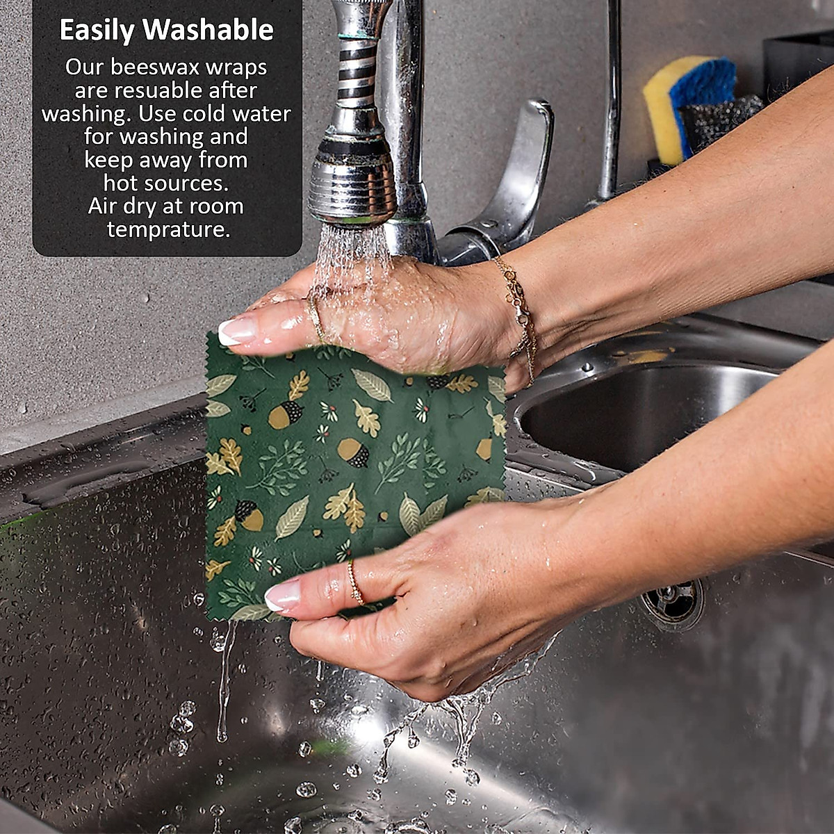 12 Pack - Eco-Friendly, Reusable, & Washable Container Set of Beeswax Food Wraps, Airtight Silicone Lids 6 - Beeswax Wraps, 6 - Silicone Lids