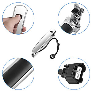 FAERSI Exterior Chrome Door Handle Front Left Driver Side Smart Entry Keyless Replacements for 2008-2013 Nissan Rogue Replaces#15861, 80640-CZ31B 80640-CZ31A, 80645-CA000