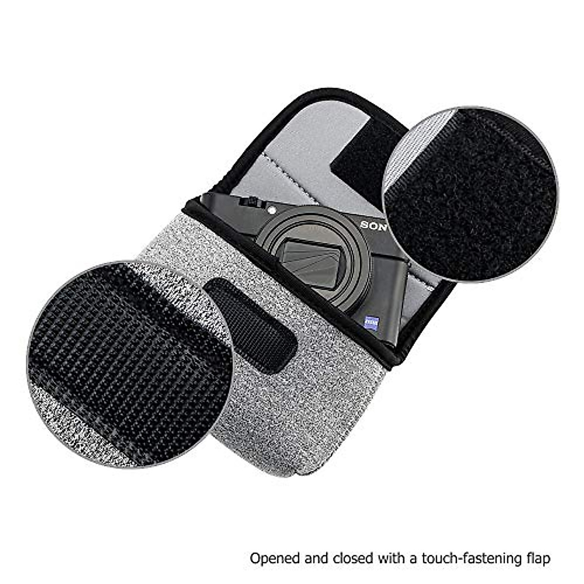 JJC Compact Camera Case Travel Pouch Sleeve for Sony ZV1F ZV-1F ZV1 ZV-1 RX100 VII VI VA W800 W830 WX350 Canon G7X G5X G9X SX740 Olympus TG-6 TG-5 TG-4 Fujifilm XP130 XP140 XP90 Ricoh GR III II & More