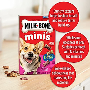 Milk-Bone Flavor Snacks Dog Biscuits, Mini Crunchy Dog Treats, 36 Ounce