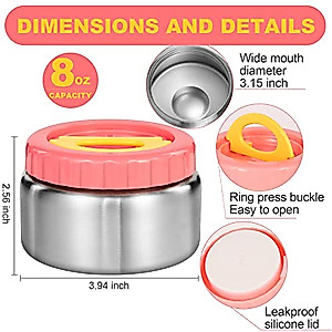 AOHEA 8oz Kids Thermos for Hot Food 304 Stainless Steel Insulated Food Jar for Cold Food