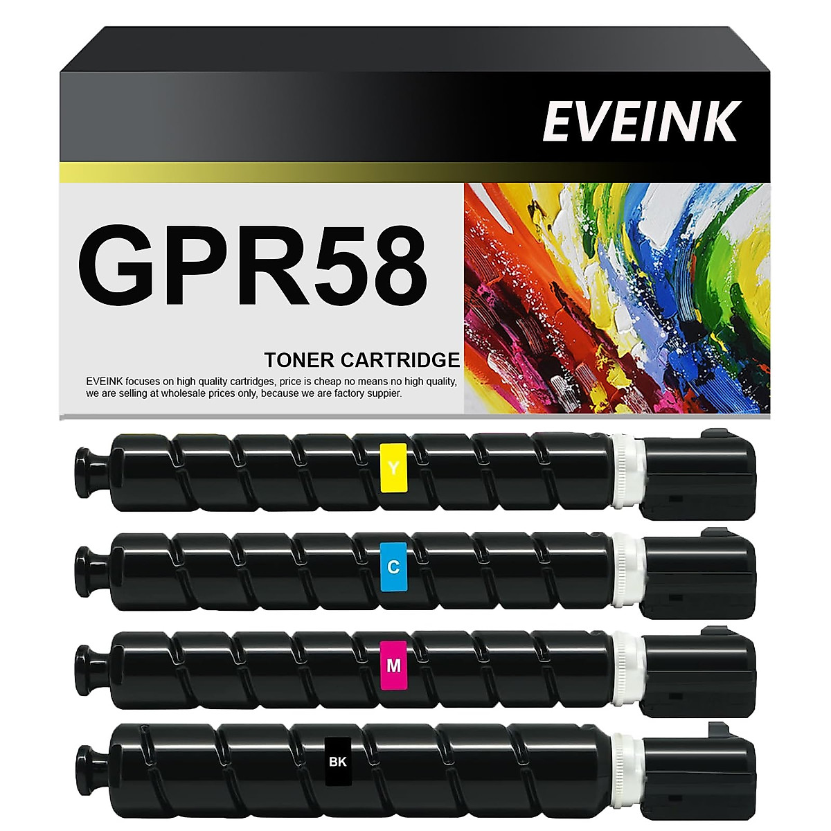 EVEINK GPR-58 GPR58 Toner Cartridge Remanufactured Compatible with CAN0N imageRUNNER Advance C256iF II C256iF III C356iF II C356iF III DX C257iF DX C357iF Printer(4-Pack)