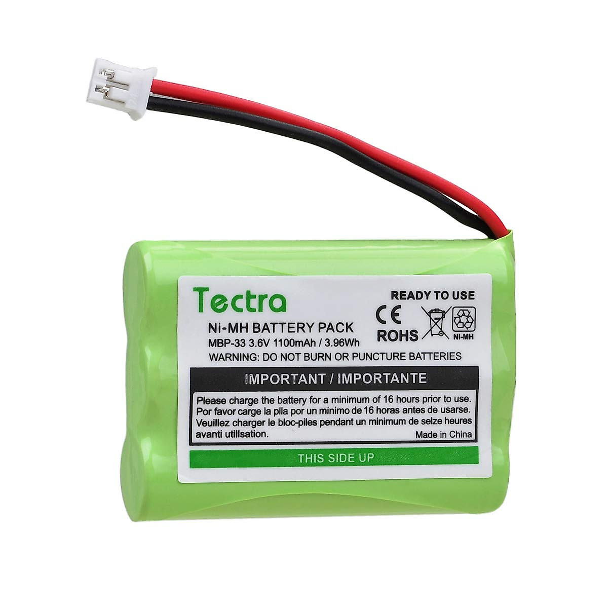 Tectra 2-Pack 1100mAh Replacement Battery for Motorola MBP33 MBP33S MBP33PU MBP35 MBP36 MBP36S MBP36PU MBP41 MBP43 Baby Monitor