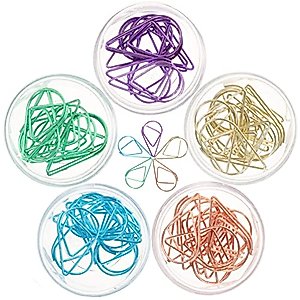 Tofficu Cute Paper Clips 100pcs Teardrop Stainless Steel Drop-Shaped Paper Clips for Office School Supplies Wedding Invitations Crafts Scrapbooking Bookmarks Planners