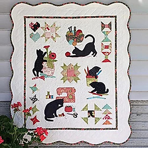 Cute Cat Pattern Sewing Template for Creating Chic Quilt Designs Clear Cat Shape Acrylic Quilting Templates Ruler Reusable DIY Quilting Supplies Sewing Accessories (B Middle)