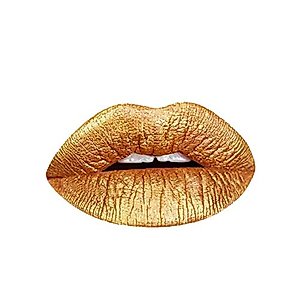 Aromi Gold Digger Metallic Liquid Lipstick, Bronze Yellow Lip Color with Shimmery Finish, Long-lasting Makeup, Handmade (Gold Digger)