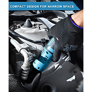 SHIELDPRO Cordless Electric Ratchet Wrench Kit,40Ft-lb 3/8" Power Ratchet Wrench 1-Hour Fast Charge,2 Packs 2000MA Lithium-Lon Battery,1/4 Adaptor,Extension Bar