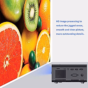 Video Projector, 800x480P 1500 Brightness 1000:1 Contrast HD LED Movie Projector Support Red Blue 3D, Mini Portable Projector Home Theater Support Dual USB/HDMI/VGA/AV/KTV(Black)