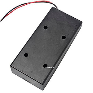 Plastic 18650 Battery Storage Case 2 Slots x 3.7V for 2x18650 Batteries Holder Box Container with ON/Off Switch, Set of 5, by Ltvystore