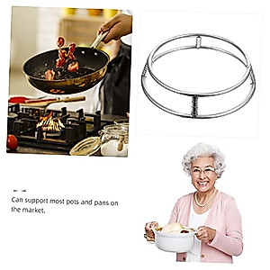 Uonlytech Pot Rack Steel Wire Sauté Pans Stainless Steel Wok Gas Cooker Wok Stand Insulated Pot Mats Cookware Ring Cooktop Grates Stainless Steel Pot Stand Heat-proof Wok Stand Gas Stoves