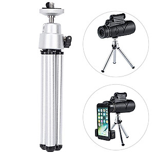 Keenso 3Pcs Universal Foldable Aluminium Alloy Stoving Varnish Mini Antishake Telescopic Tripod Telescoping Tripod Stand Monocular Telescope Camera Tripod