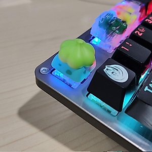 HFSECURITY Little Fire Dragon Frog Seed Design Resin Keycaps for Cherry Mx Switch Mechanical Gaming Keyboard Use SA R1 (FrogSeed)