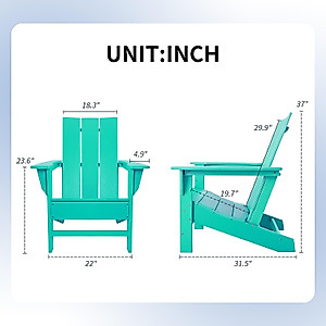 ISYIESA Outdoor HDPE Adirondack Chair (Aruba)