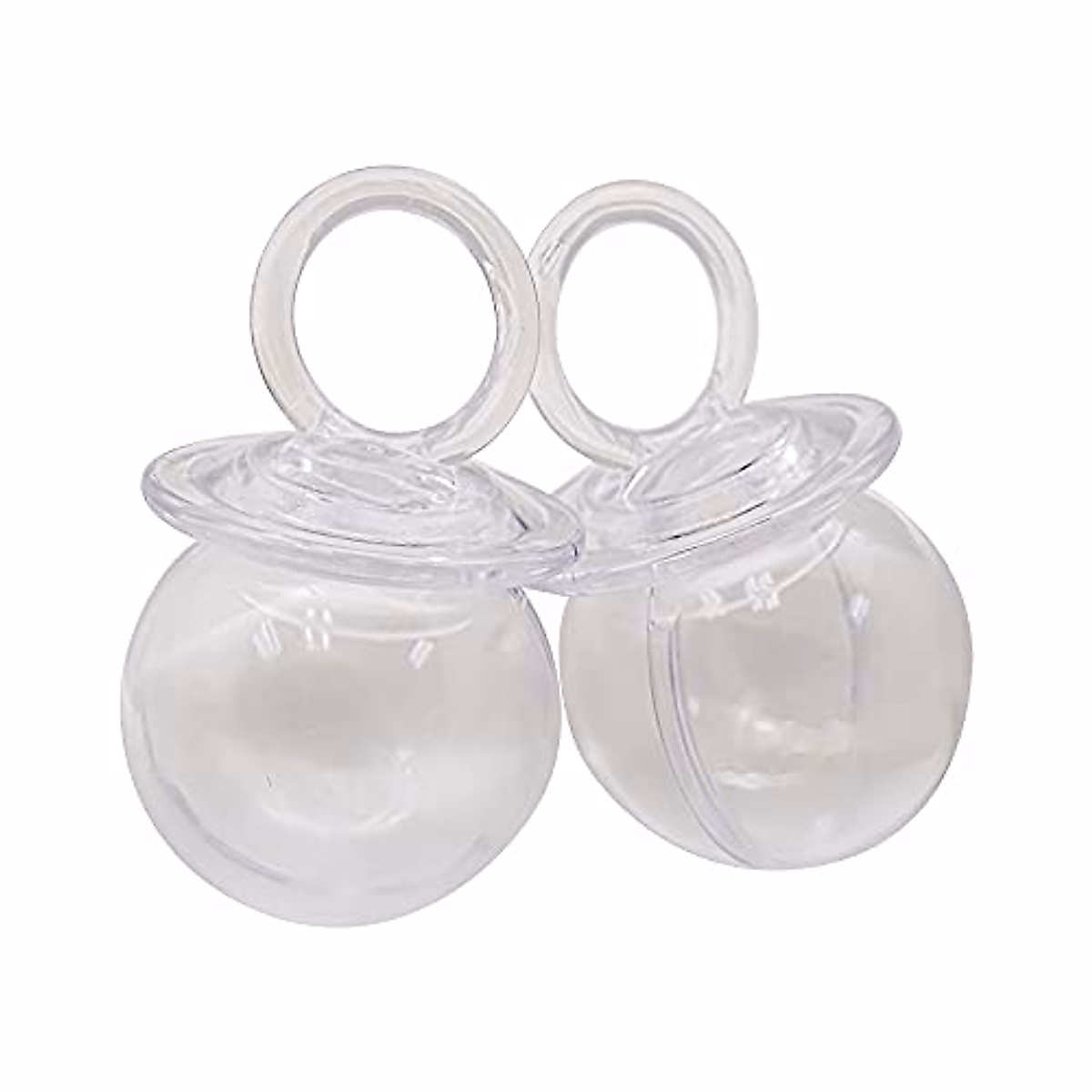 Lassos Boutique Fillable Baby Shower Pacifier Candy Favor Box, Birthday Party Table Decoration, Clear Transparent 24 Pack