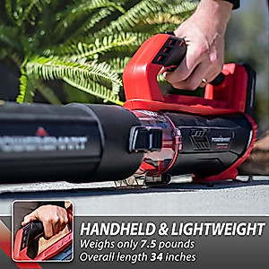 PowerSmart 20V Cordless Leaf Blower with 2PCS 1.5Ah Battery and Charger, Blowers for Lawn Care, Snow Blowing & Yard Cleaning
