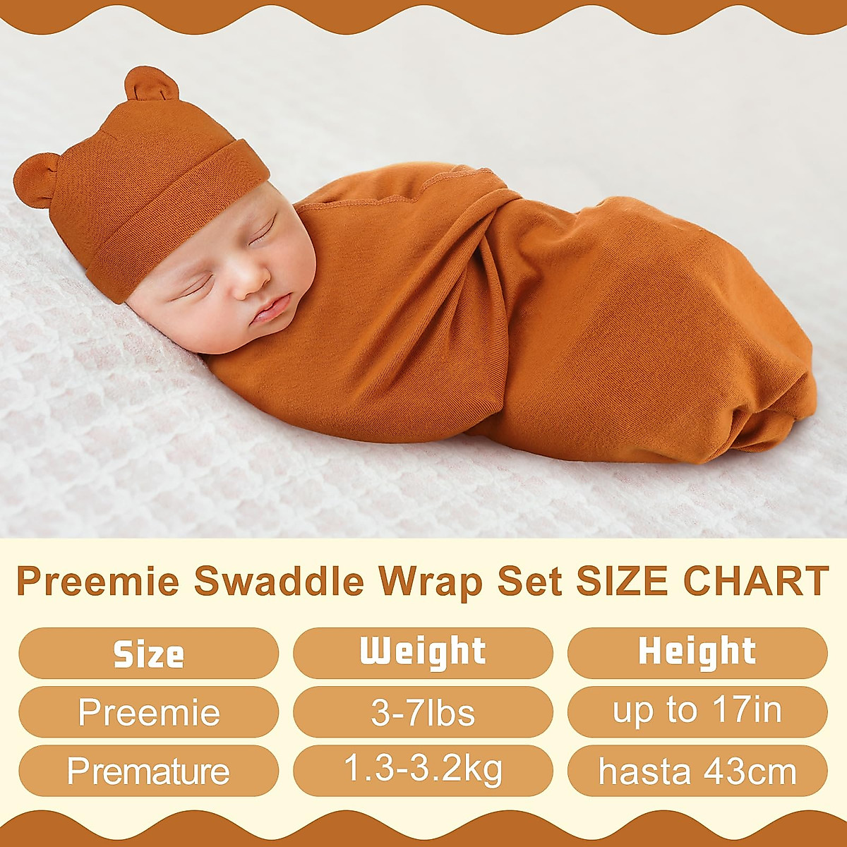 Liitrsh 3 Pack Preemie Swaddle Blankets and Hat Set Preemie Baby Boy Clothes Swaddle Set Preemie Wrap Receiving Blankets Preemie Hat for Preemie Girls