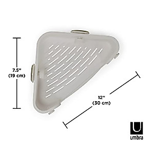 Umbra Flex with Patented Gel-Lock Technology Suction Cup, Corner Bin, Grey