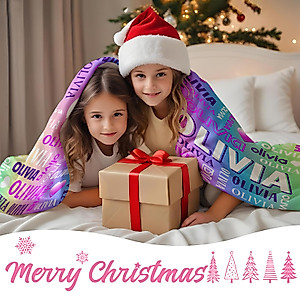 Personalized Baby Blanket, Custom Name Blanket for Kids, Babies & Adults, Custom Blankets for Girls Boys, Unique Baby Gifts for Birthday Christmas Memorial Day