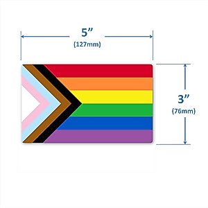 Progress Pride Rainbow Flag Magnet | Show Your Love for The LGBT Family with This Magnetic Sign on Your Laptop, Car Bumper, or Hydro-Flask (3 X 5 Inch)
