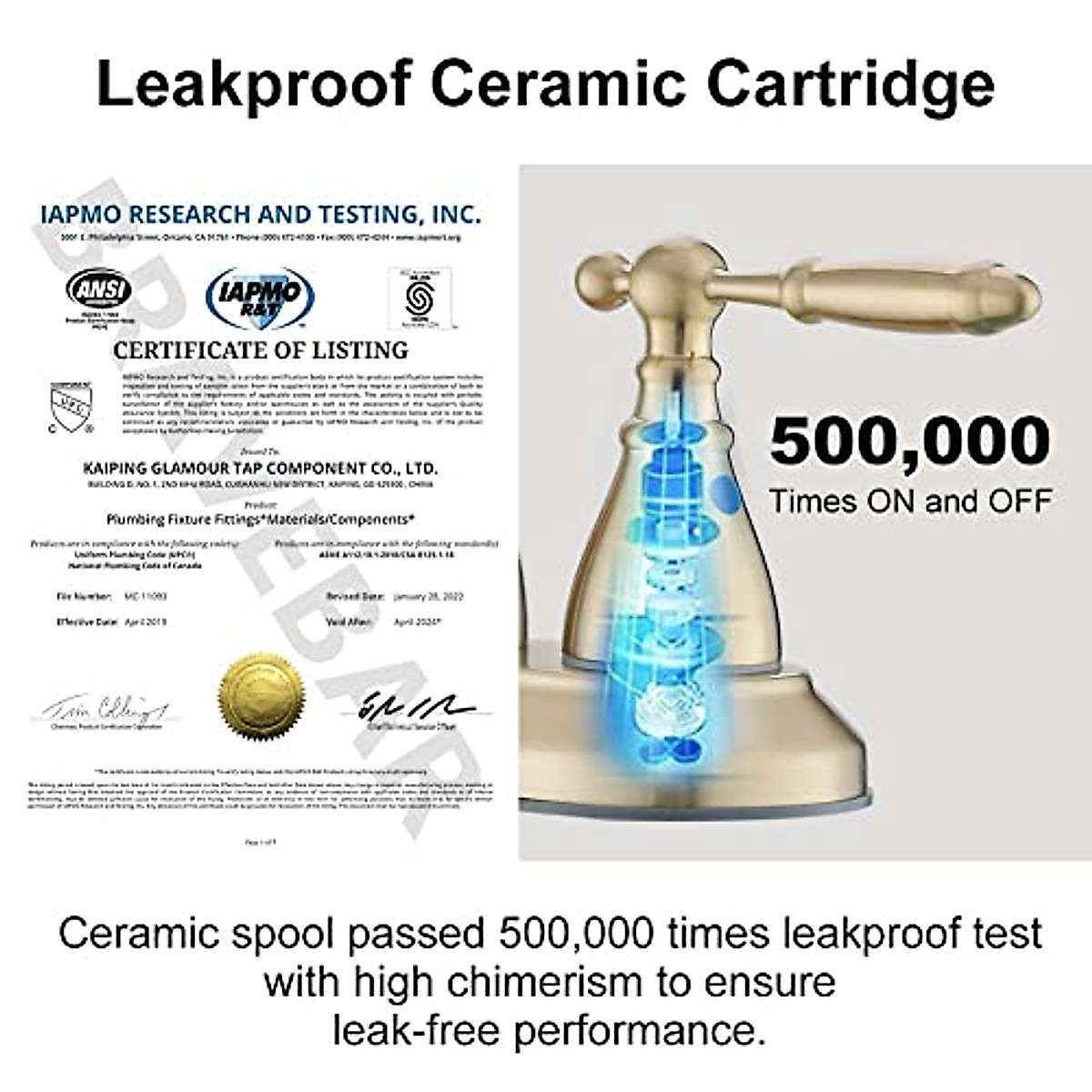 Brushed Gold Bathroom Faucet with Pop-up Drain Assembly, 2 Handles Centerset Bathroom Sink Faucet 4 Inch with 360° Swivel Spout, Stainless Steel Faucet for Bathroom Sink with Water Supply Lines