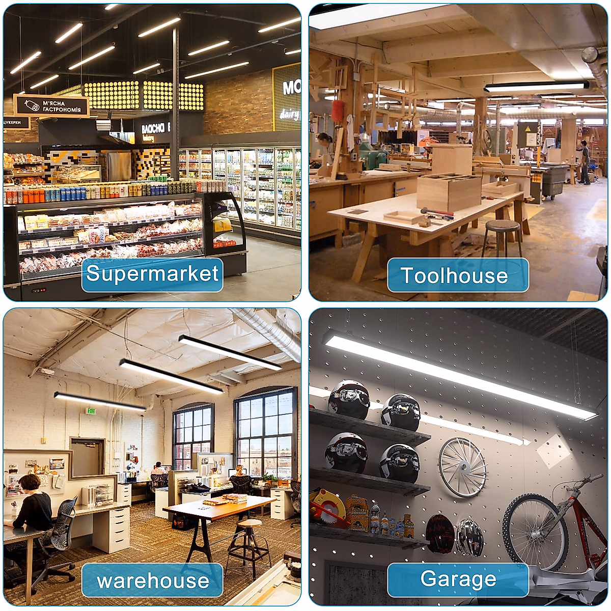 Lightdot LED Shop Lights 4ft, 40W [260W Equiv.] 4400Lm 5000K Plug in, 48 Inch suspent LED Workshop Light,4 Foot Led Utility Shop Light Fixture for Garage Office/Shop,2 Pack