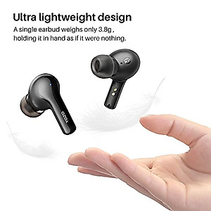 TOZO A2 Mini Wireless Earbuds Bluetooth 5.3 in Ear Light-Weight Headphones Built-in Microphone, IPX5 Waterproof, Immersive Premium Sound Long Distance Connection Headset with Charging Case, Black