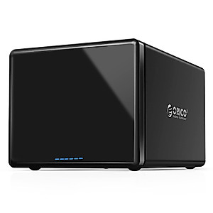 ORICO 5 Bay External Hard Drive Enclosure Magnetic Aluminum 3.5inch USB C to SATA HDD Enclosure for Enterprise Storage Expansion Up to 80TB(5X16TB) with Build-in Fan and 78W Power Supply - NS500C3