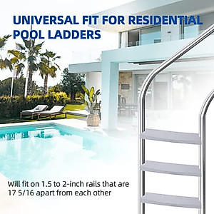 TonGass (3-Pack, White) Universal Fit for 17.3" Swimming Pool Ladder Replacement Steps for Inground Pools Plastic Ladder Steps for Above Ground Pool Ladder Replacement Steps for Pool Ladder