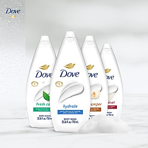 Dove Body Wash Value-Size Variety 6-Pack – Hydrate, Gentle Pamper, Fresh Care, and Silky Velvet, Family Size, 25.36 Oz Ea