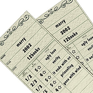50 Pcs Reading List Bookmark Libraries Cards Book Tracker Bookmarks Vintage Reading Log Gifts for Book Lovers Readers, 2.5 x 7.5 Inches