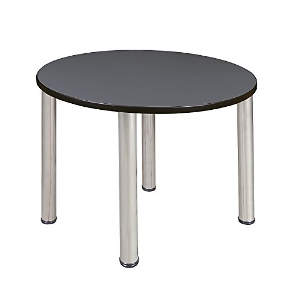 Kee 42" Round Breakroom Table- Grey/ Chrome