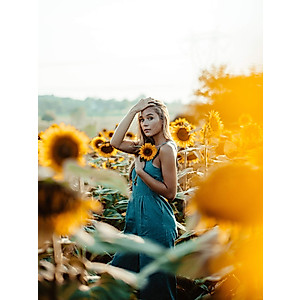 JoycuFF Sunflower Necklace Dainty A Initial Letter Jewelry Daisy Flower Pendant Monogram Inspirational Gifts for Her Women Daughter Sister Wife Best Friend