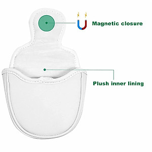 Barudan Golf Poker Ace White Mallet Putter Cover Headcover Magnetic Club Protector fits for Odyssey 2ball Style Putters,Synthetic Leather Putter Headcover for Mallet, RH LH
