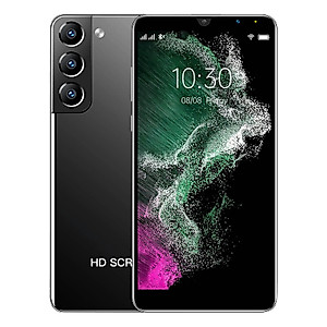2023 Smartphone, Android Telephone S22+ 3G Smartphone Deca Core 512MB ROM 4GB RAM Mobile Phone US PLug with Earphone, Holiday Gift for Family (BLACK)