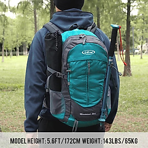 G4Free 35L Hiking Backpack Water Resistant Outdoor Sports Travel Daypack Lightweight with Rain Cover for Women Men (Dark Blue)