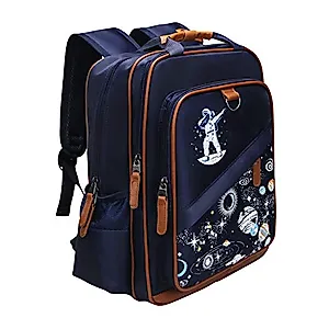 School Backpack 15" with Laptop Sleeve | Kids Galaxy Space Book Bag Dabbing Spaceman Astronaut | Stars Rucksack Lightweight Water Resistant and Durable for Travel and Hiking