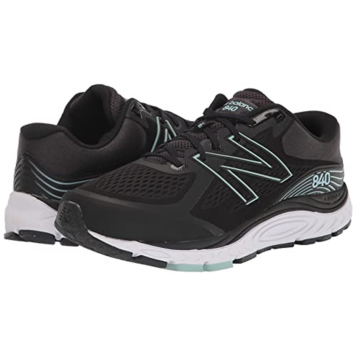 New Balance Women's 840 V5 Running Shoe, Black/Storm Blue, 8 Wide