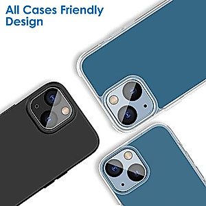 JETech Camera Lens Protector for iPhone 13 6.1-Inch and iPhone 13 mini 5.4-Inch, 9H Tempered Glass, HD Clear, Anti-Scratch, Case Friendly, Does Not Affect Night Shots, 3-Pack