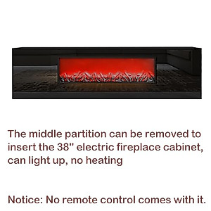 Daxue 71” TV Stand with Electric Fireplace Removable, Black Entertainment Center with Storage, Media Console Cabinet for 75 inch TV