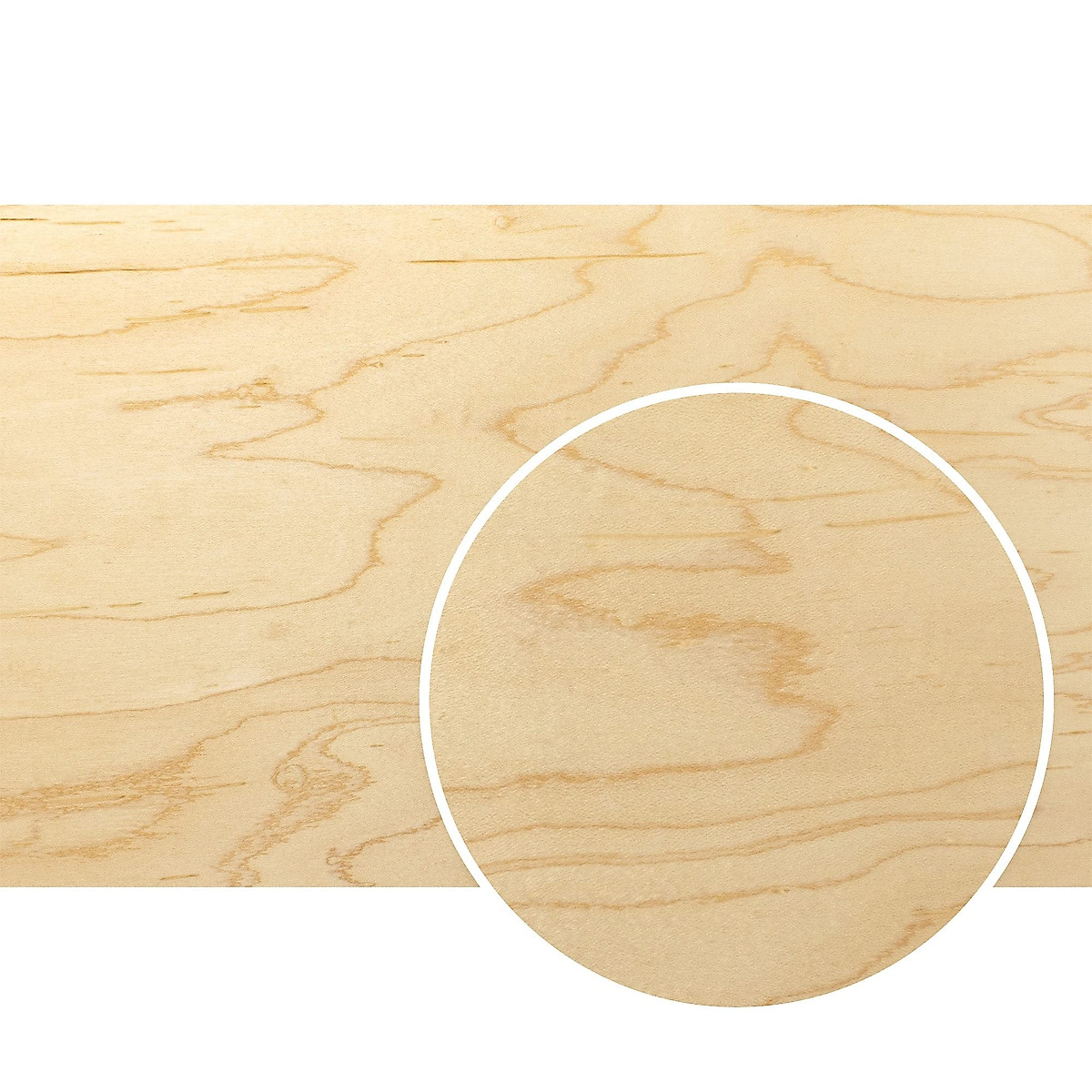 Maple | 3.9mm 1/8th inch, 12”x19” Premium Finished Two Sided with MDF Core, Glowforge Ready | Walnut, Cherry, Maple, Red Oak, White Oak, Alder, Pine, Cedar, Sapele, Mahogany, Hickory, Bamboo