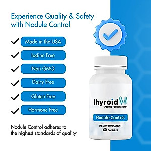 Nodule Control - Doctor Formulated Natural Thyroid Nodule Control Supports The Body to Help Reduce Thyroid Nodules -w/Spirulina, Boswellia, Turmeric, Inositol, Selenium, Prunella