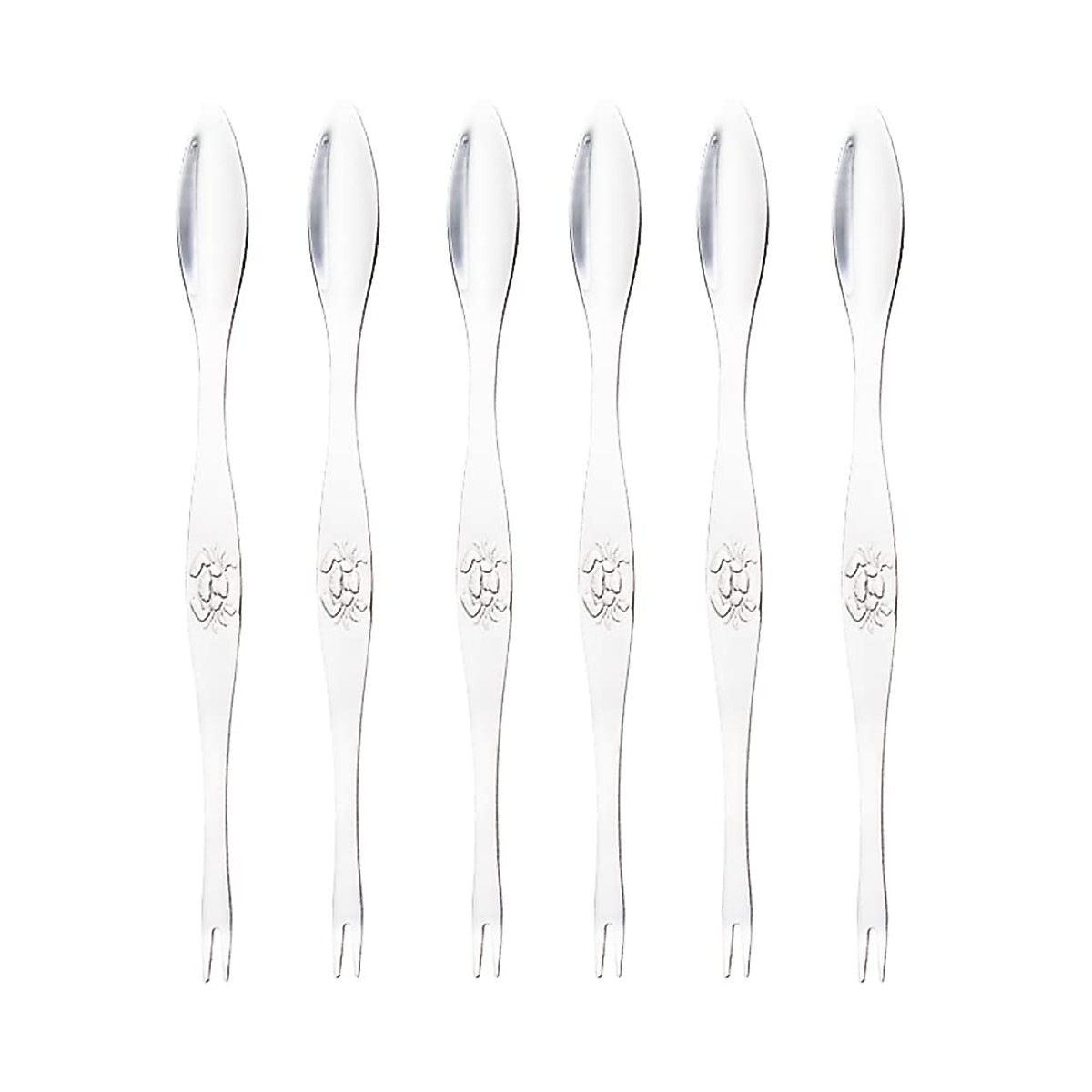 UUYYEO 6 Pcs Stainless Steel Seafood Forks Lobster Crab Spoon Kitchen Picnic Seafood Tools for Crab and Lobster