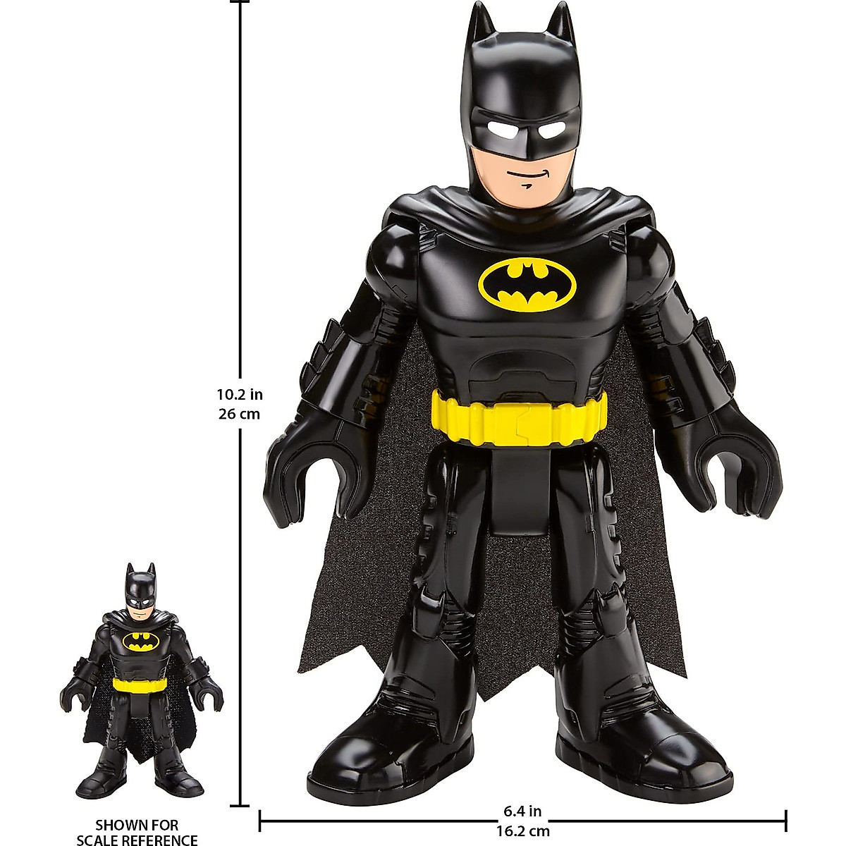 Imaginext DC Super Friends Batman XL Toy 10-in Figure with Fabric Cape for Preschool Kids Ages 3+ Years