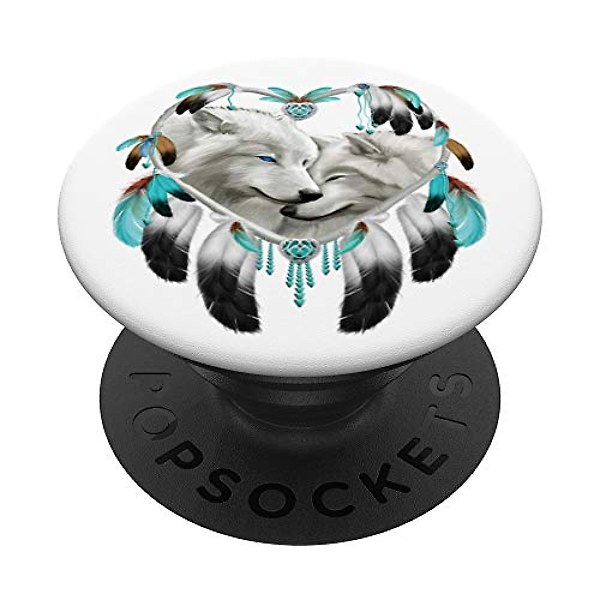 Wolf Lover Heart Dream Catcher PopSockets PopGrip: Swappable Grip for Phones & Tablets